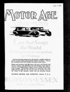Motor Age Motor Car Automotive Magazine Vol. 53 No. 10 March 1928
