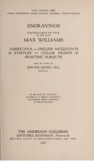 Engravings, selections from the stock of the late Max Williams