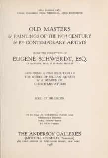 Old Masters & paintings of the 19th century & by contemporary artists