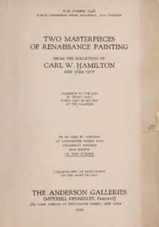 Two masterpieces of Renaissance painting from the collection of Carl W ...