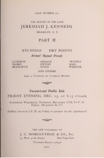 Estate of the late Jeremiah J. Kennedy, part II