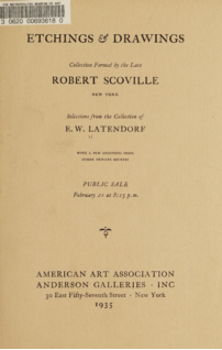 Etchings & drawings collection formed by the late Robert Scoville