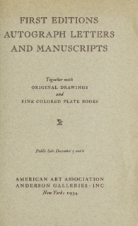 First editions autograph letters and manuscripts together with Original ...