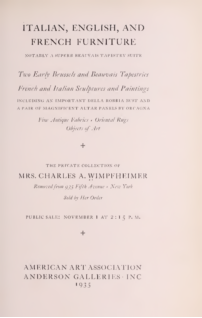 Italian, English, and French furniture, the private collection of Mrs ...