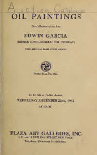 Oil Paintings, The collection of the late Edwin Garcia