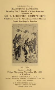 Illustrated catalogue including part 3 of prints from the collection of Sir R. Leicester Harmsworth