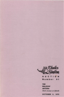 Charles Hamilton Auction Number 91, October 1975