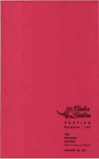 Charles Hamilton Auction Number 102, January 1977