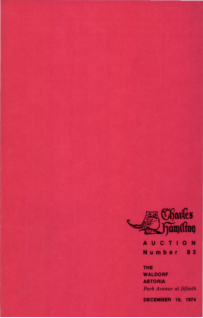Charles Hamilton Auction Number 83, December 1974