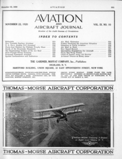 Aviation and Aircraft Journal, Vol. IX, No. 10, November 22th 1920