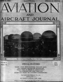 Aviation and Aircraft Journal, Vol. X, No. 23, June 6th 1921
