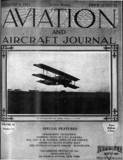 Aviation and Aircraft Journal, Vol. XI, No. 14, October 3rd 1921