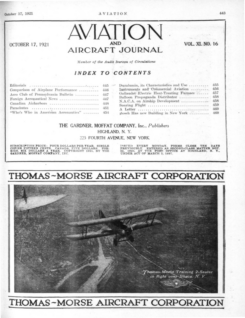 Aviation and Aircraft Journal, Vol. XI, No. 16, October 17th 1921