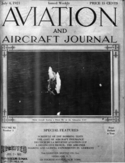 Aviation and Aircraft Journal, Vol. XI, No. 1, July 4th 1921