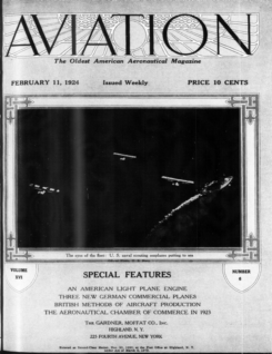 Aviation Week, Vol. XVI, No. 6, February 11th 1924