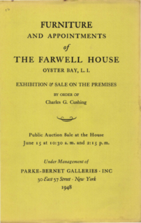 Furniture and Appointments of The Farwell House, June 1948