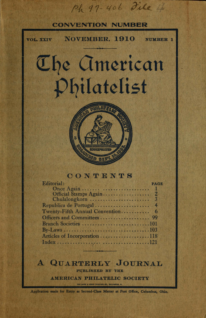 The American Philatelist, Vol. XXIV, November 1910, No. 1