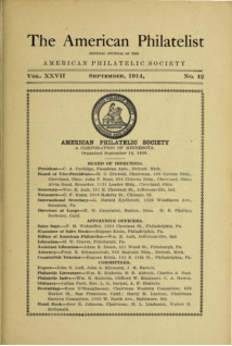 The American Philatelist, Vol. XXVII, September 1914, No. 12