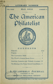 The American Philatelist, Vol. XXIII, May 1910, No. 3