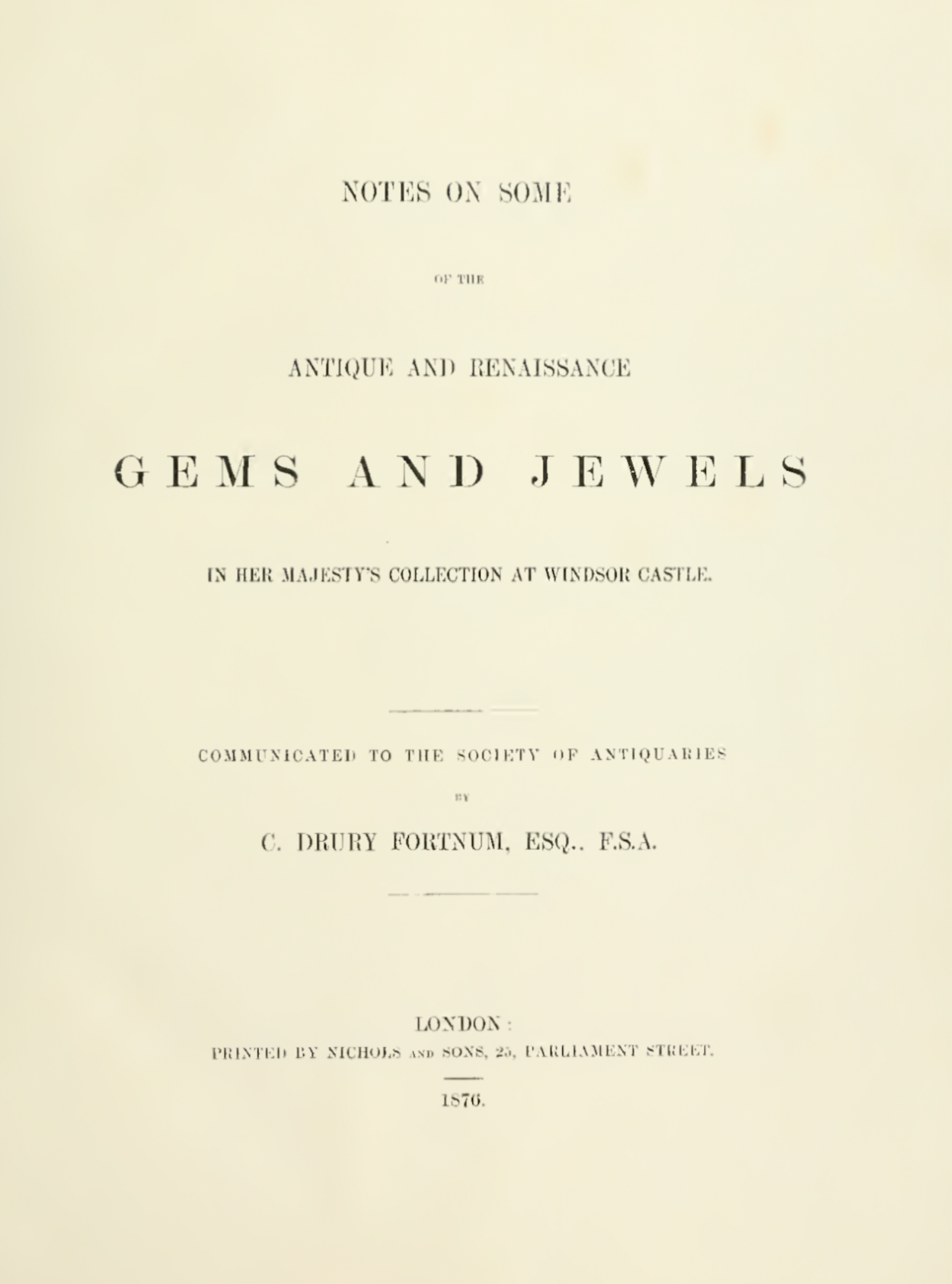 Notes on some of the antique and renaissance gems and jewels in Her ...
