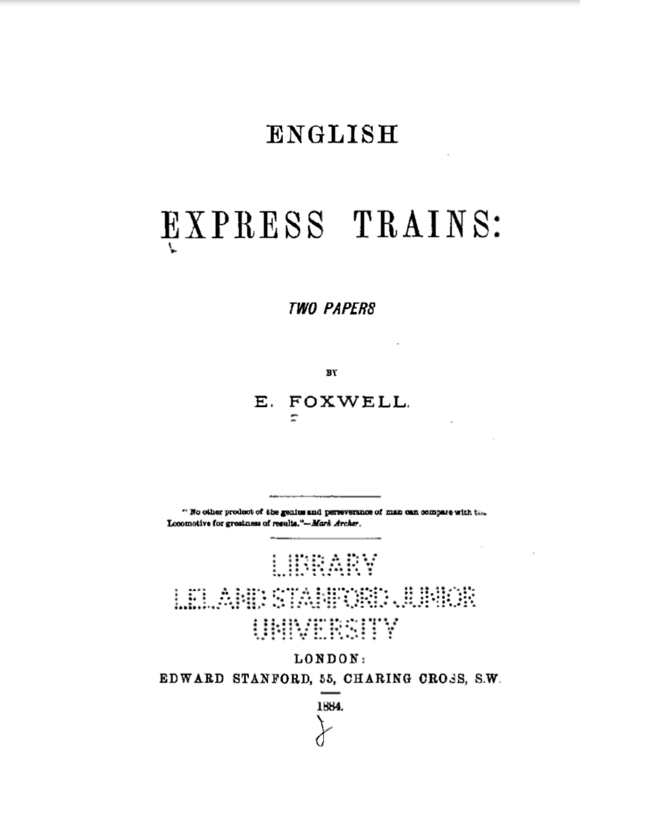 English Express Trains: Two Papers
