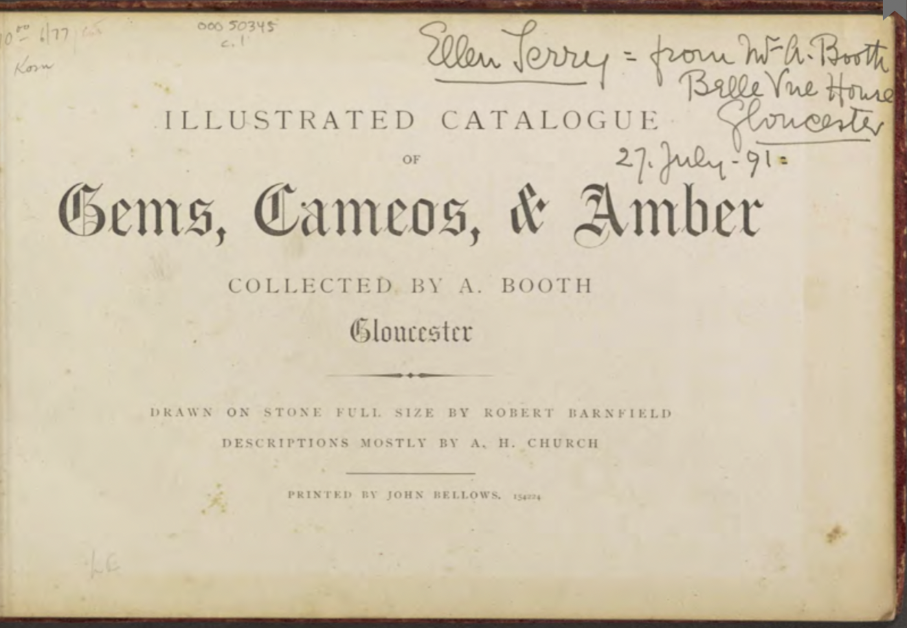 Arthur Herbert Church (Collected by A. Booth) Illustrated Catalogue of ...